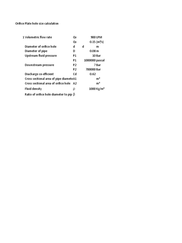 Orifice Plate Flow Calculation Guide | PDF
