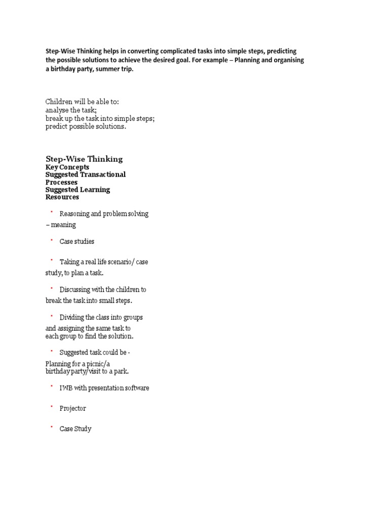 Stepwise Thinking | PDF