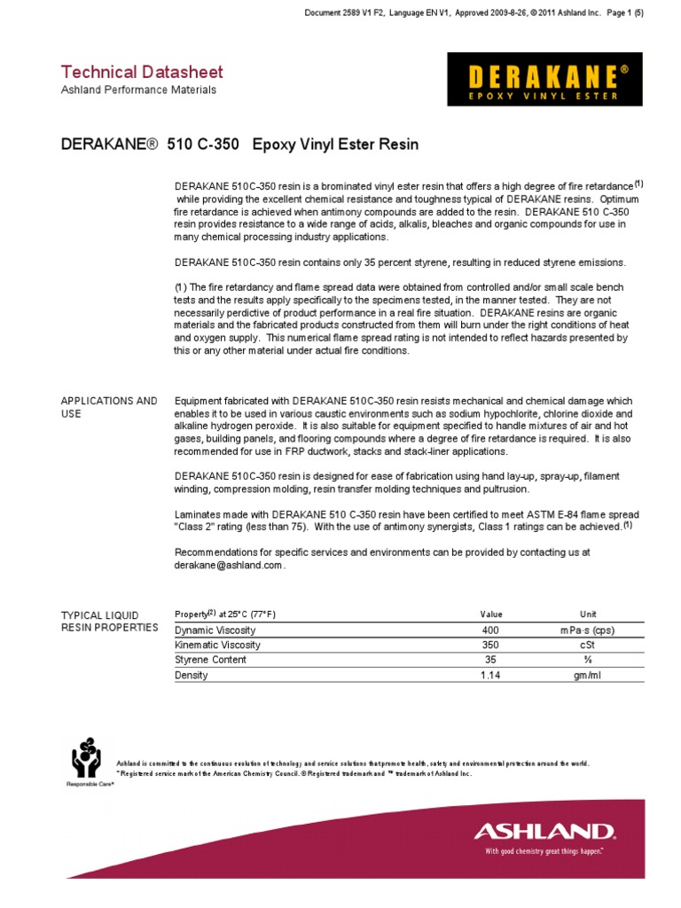 Ashland, Technical Data Sheet | PDF | Epoxy | Fires