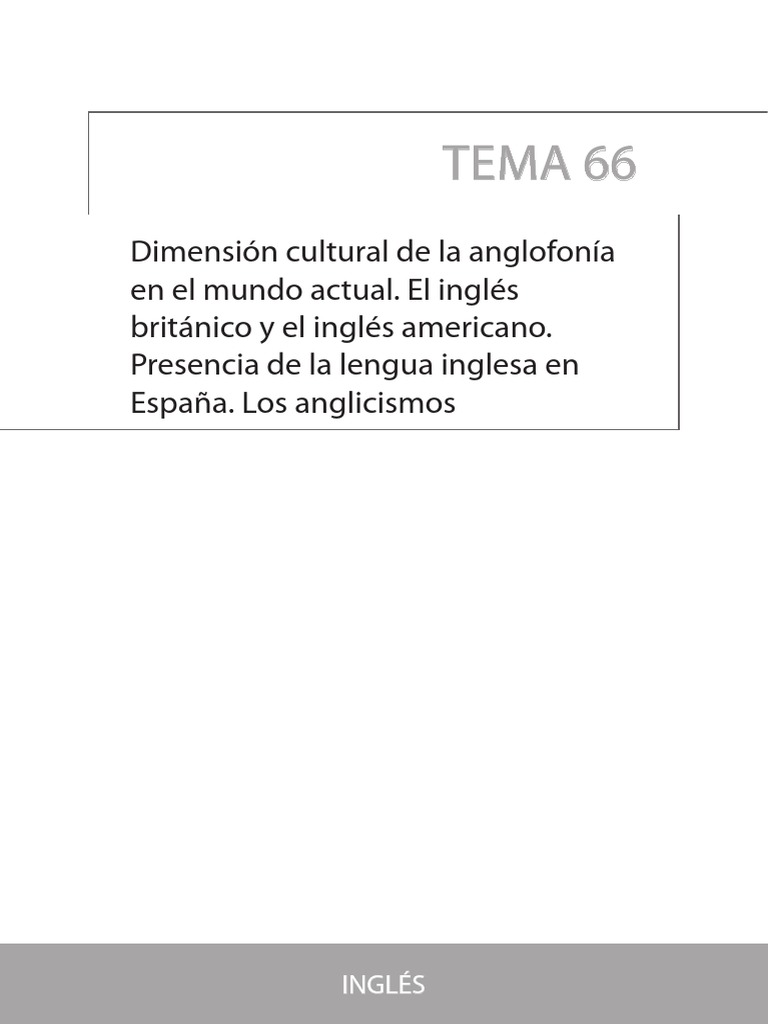 Tema 66-Opo Secundaria Ingles | PDF | English Language | Linguistics