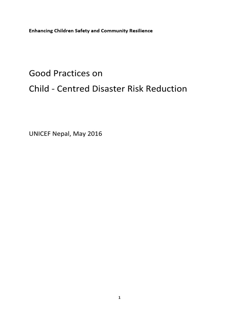 UNICEF Nepal CCDRR Good Practices v2 PDF | PDF | Disaster Risk ...