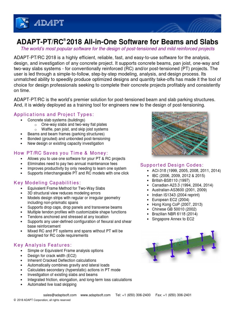 Adapt-Pt RC Brochure | PDF | Prestressed Concrete | Beam (Structure)