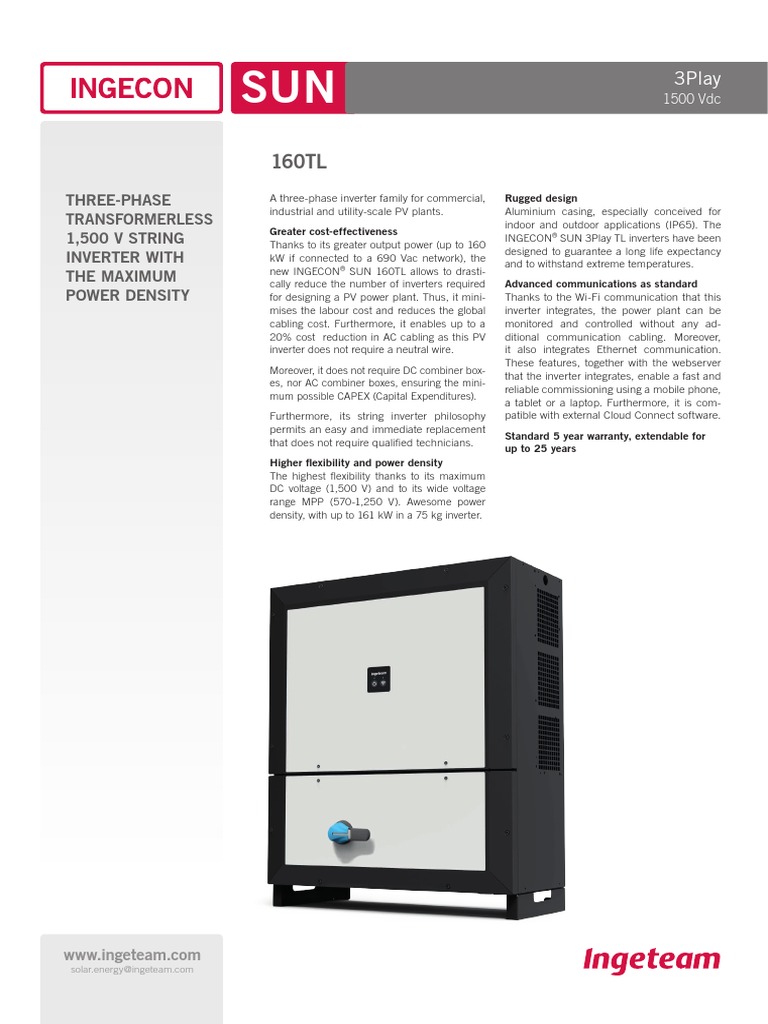 Ingecon Sun 160tl en | PDF | Power Inverter | Electricity