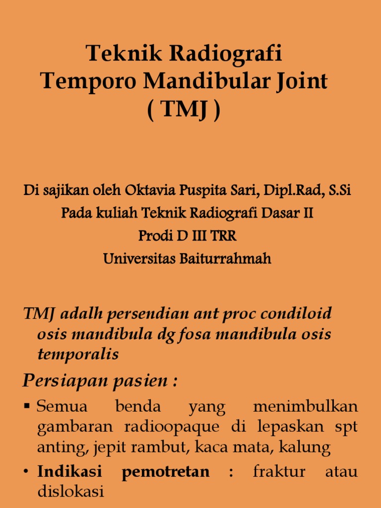 Teknik Radiografi TMJ dan Proyeksi Schuller | PDF