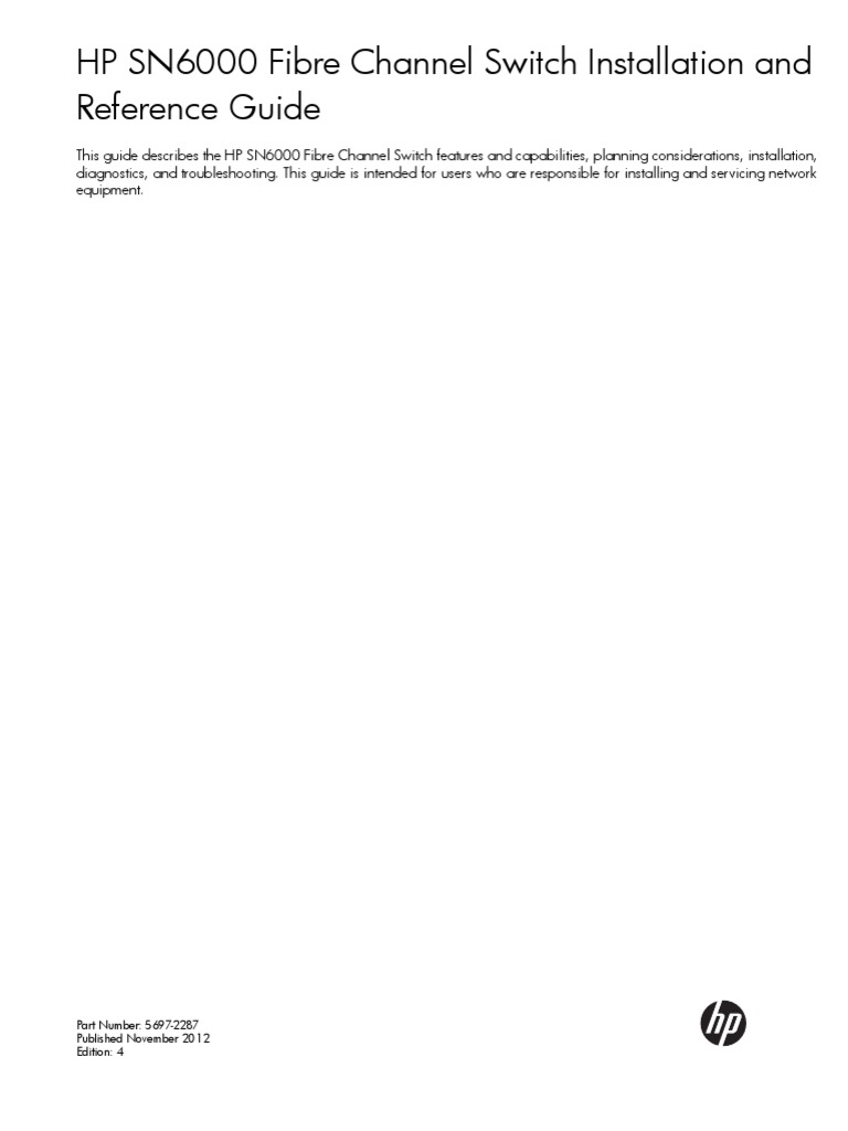 HP SN6000 Fibre Channel Switch Installation PDF | PDF | Electrical ...