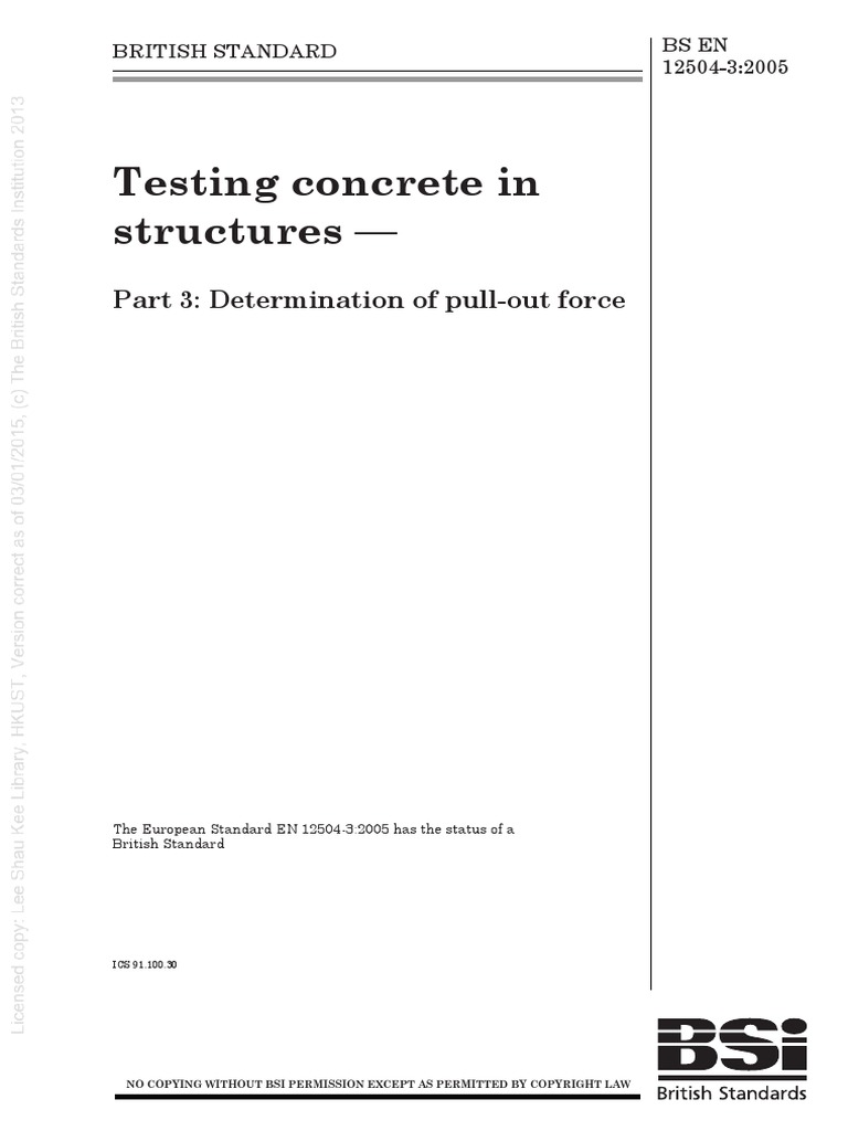 BS en 12504-3-2005 | PDF | Accuracy And Precision | Concrete