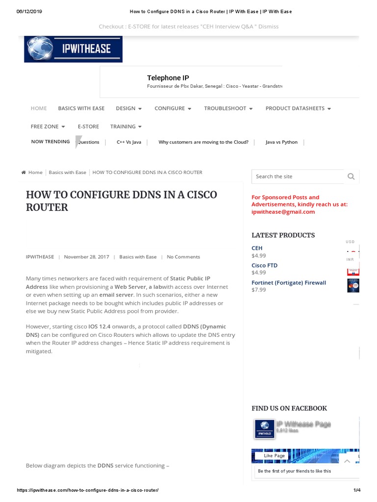 How To Configure DDNS in A Cisco Router - IP With Ease - IP With Ease | PDF | Ip Address ...