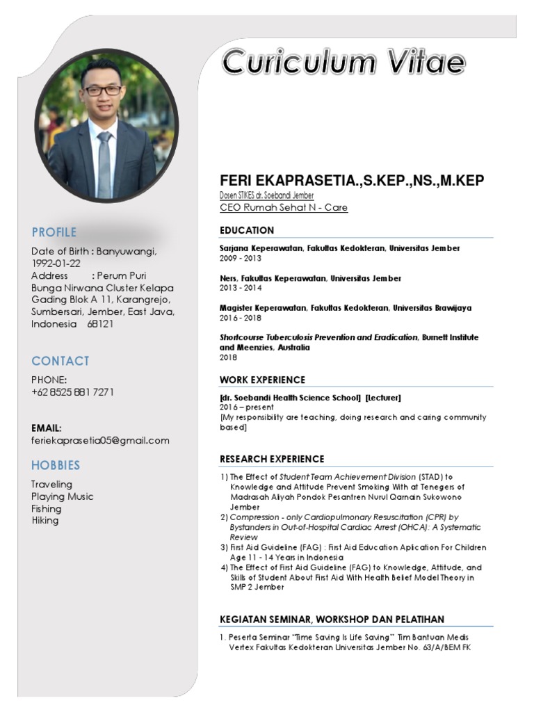 Feri Ekaprasetia - CV | PDF | Cardiopulmonary Resuscitation | First Aid