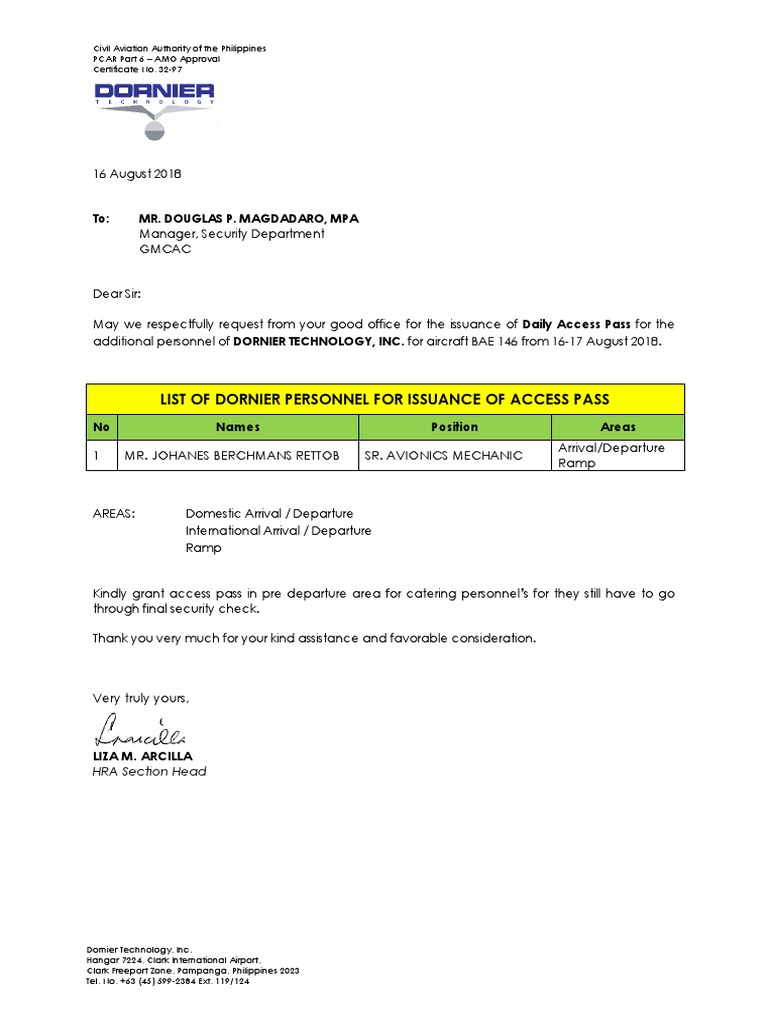 CEBU Endorsement Letter - Daily Pass PDF | PDF | Aviation | Aerospace