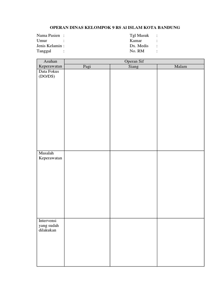 FORMAT OPERAN DINAS Kel 9 | PDF