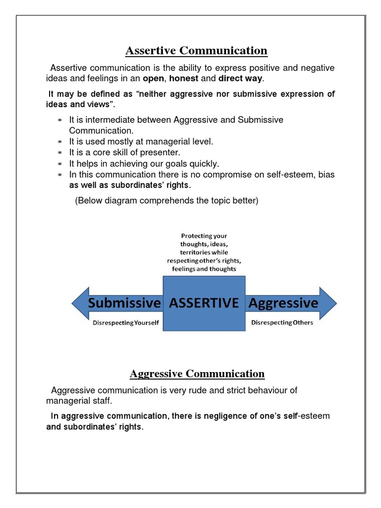 Assertive Communication | PDF | Body Language | Communication
