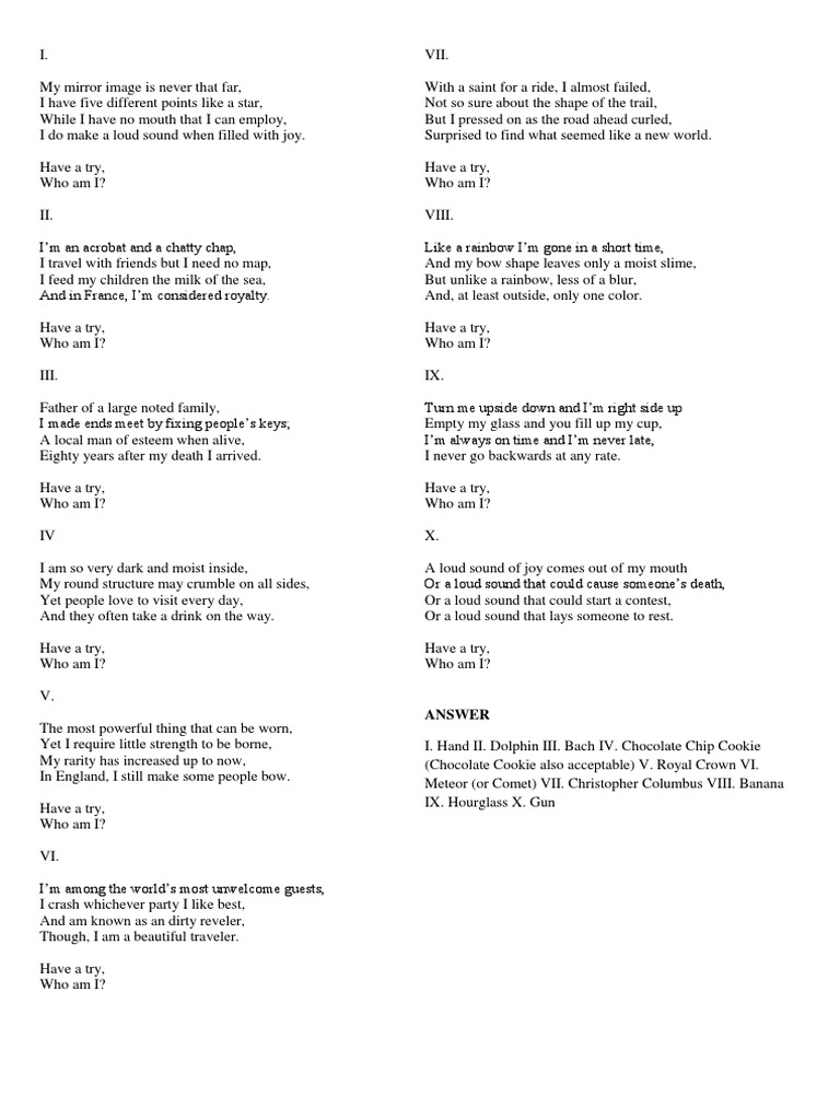 Riddle Poem | PDF | Nature