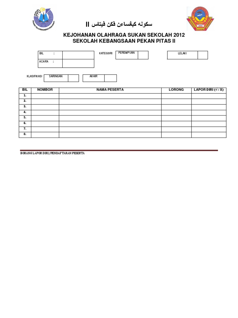 Borang Ajk Pendaftaran | PDF