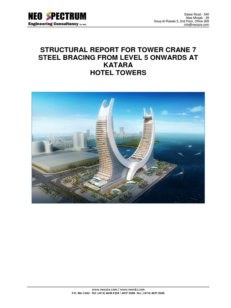Tower Crane 7 Bracing Structural Report | PDF | Structural Steel | Bending
