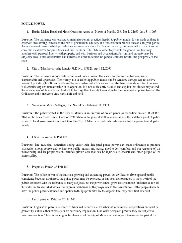 PP Cases | PDF | Police Power (United States Constitutional Law ...