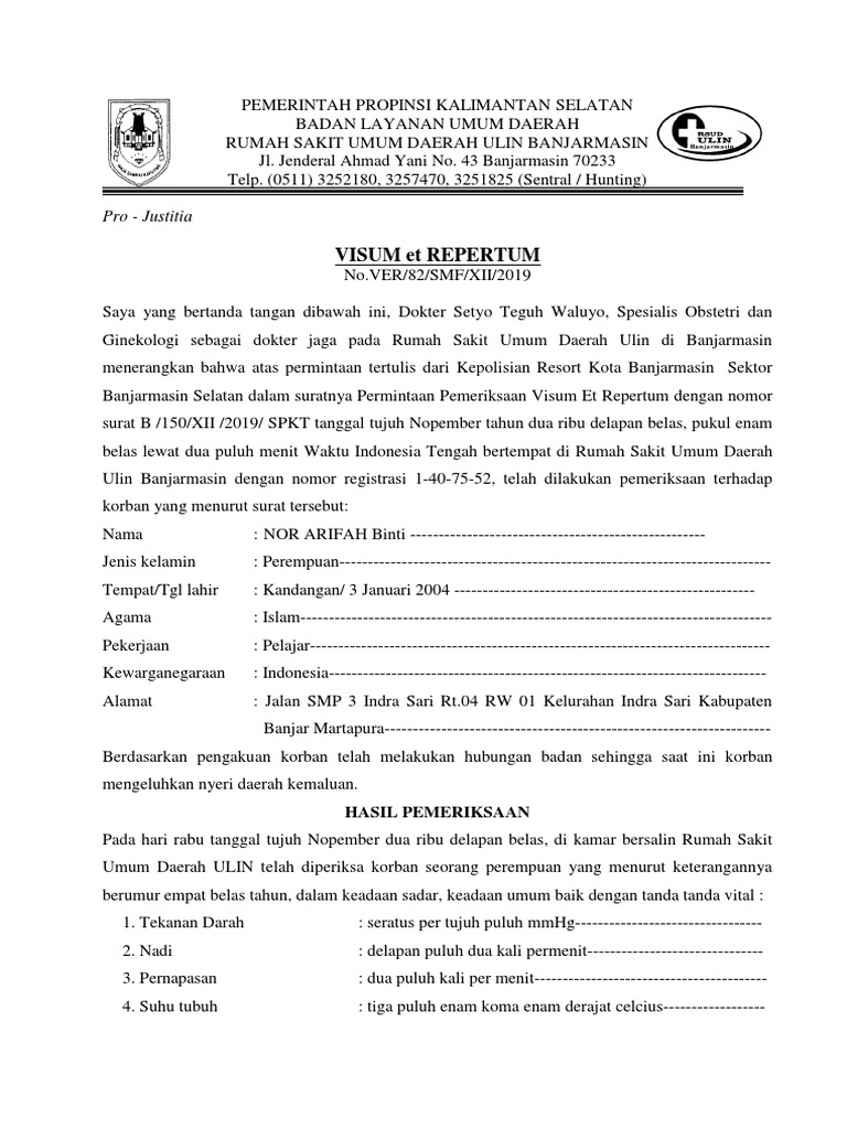 Contoh Visum Pencabulan | PDF