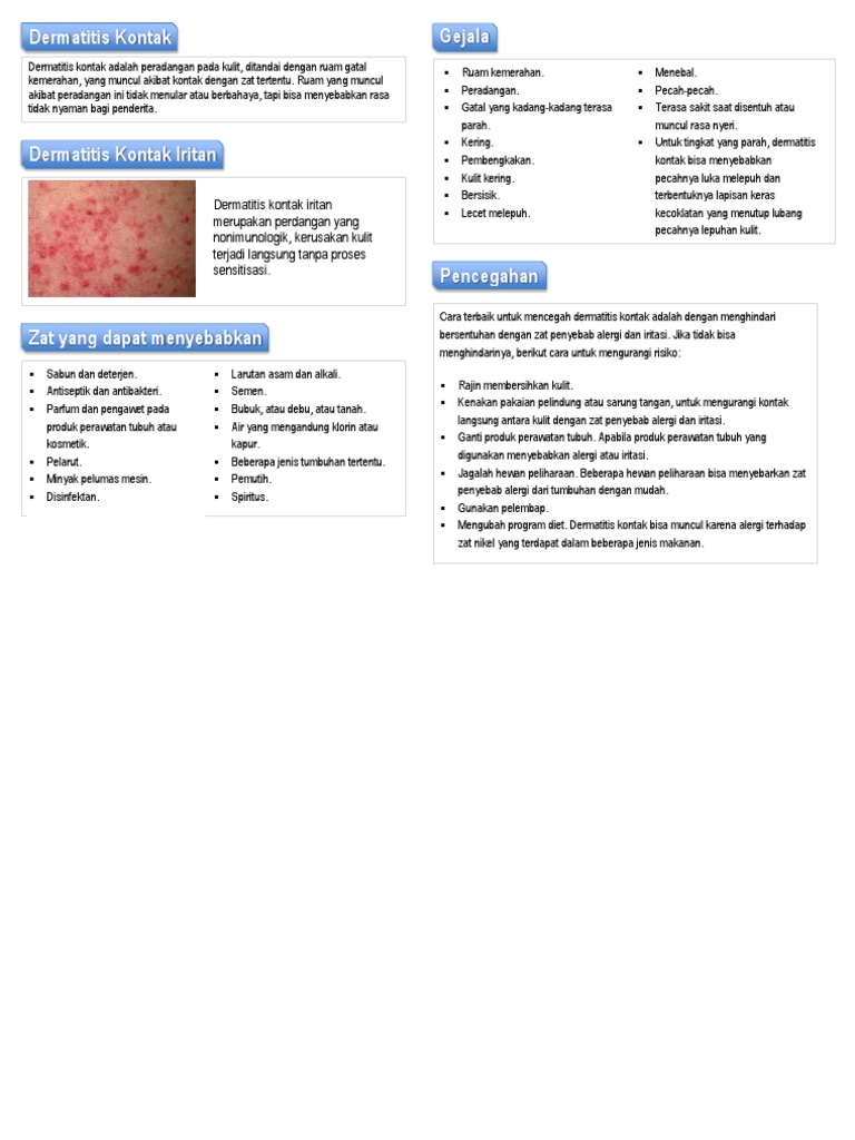 Poster Dermatitis Kontak Iritan Pdf