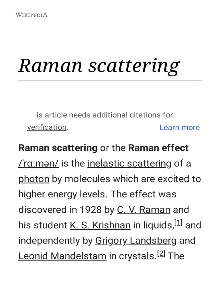 Understanding Raman Scattering Effect | PDF | Raman Spectroscopy | Photon