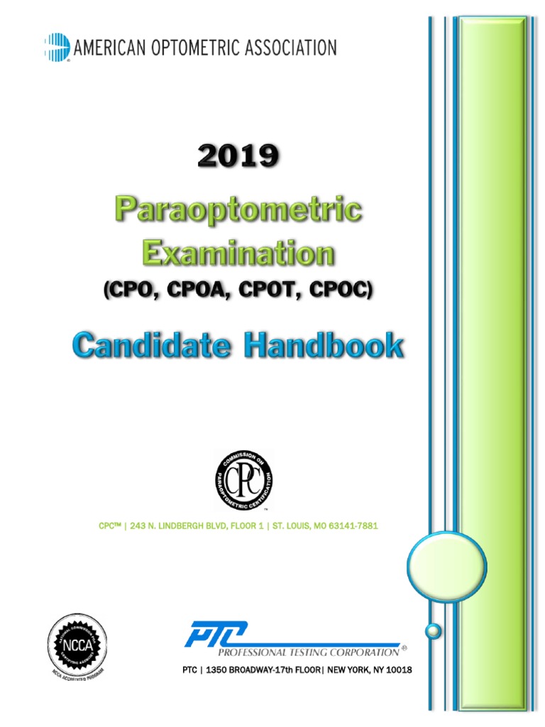 2019 Paraoptometric Handbook (Final 100418) | PDF | Americans With ...