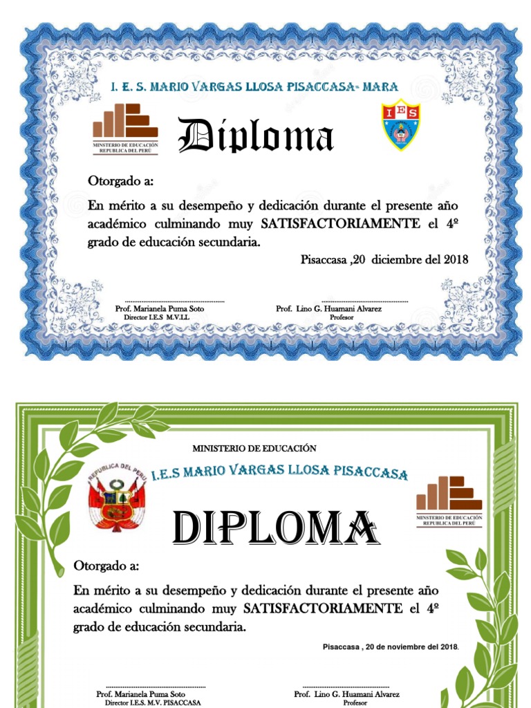Diplomas Con Formato | PDF