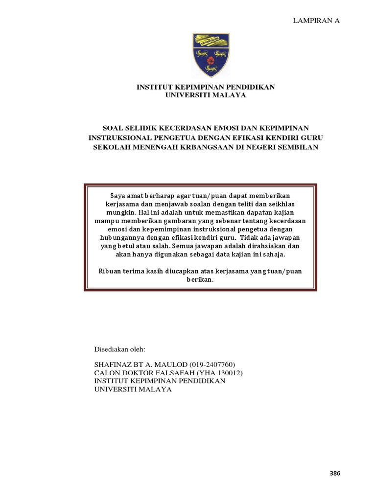 Sample Instrumen Kajian | PDF