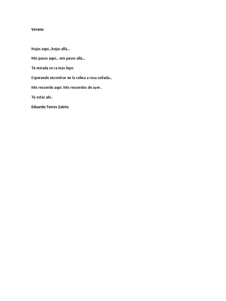 Poema Verano | PDF
