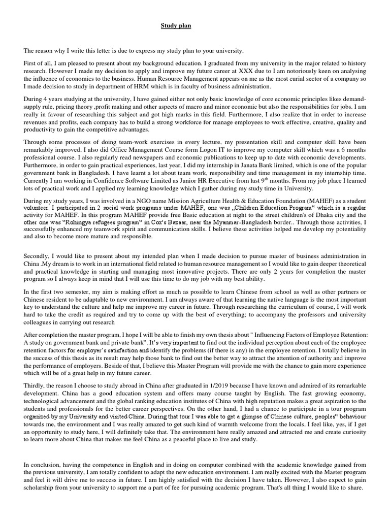 Study-Plan-For-Applying-Master-Of-Business-Administration-In China ...