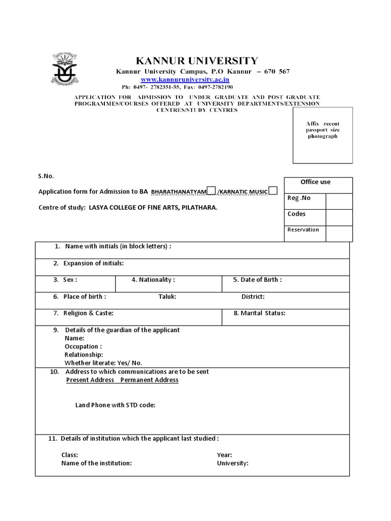 BA Application Form | PDF | Learning | Government