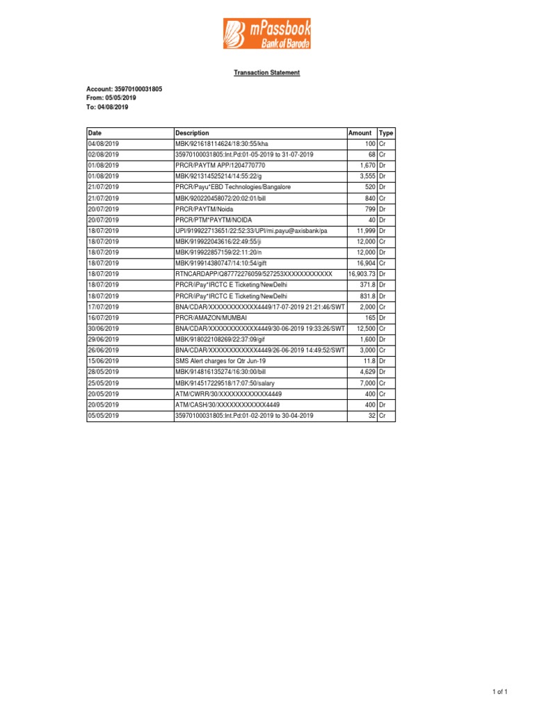 509 Bob Statement PDF | PDF | Banking | Financial Technology