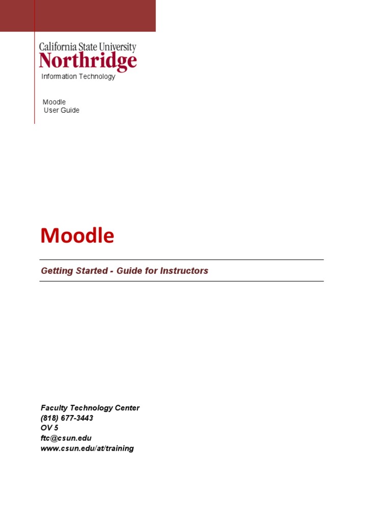 Moodle: Getting Started - Guide For Instructors | PDF | Internet Forum ...