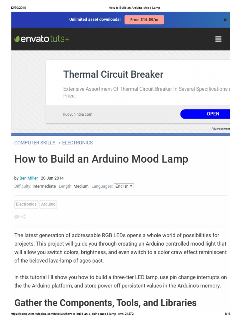 How To Build An Arduino Mood Lamp Pdf Arduino Power Supply