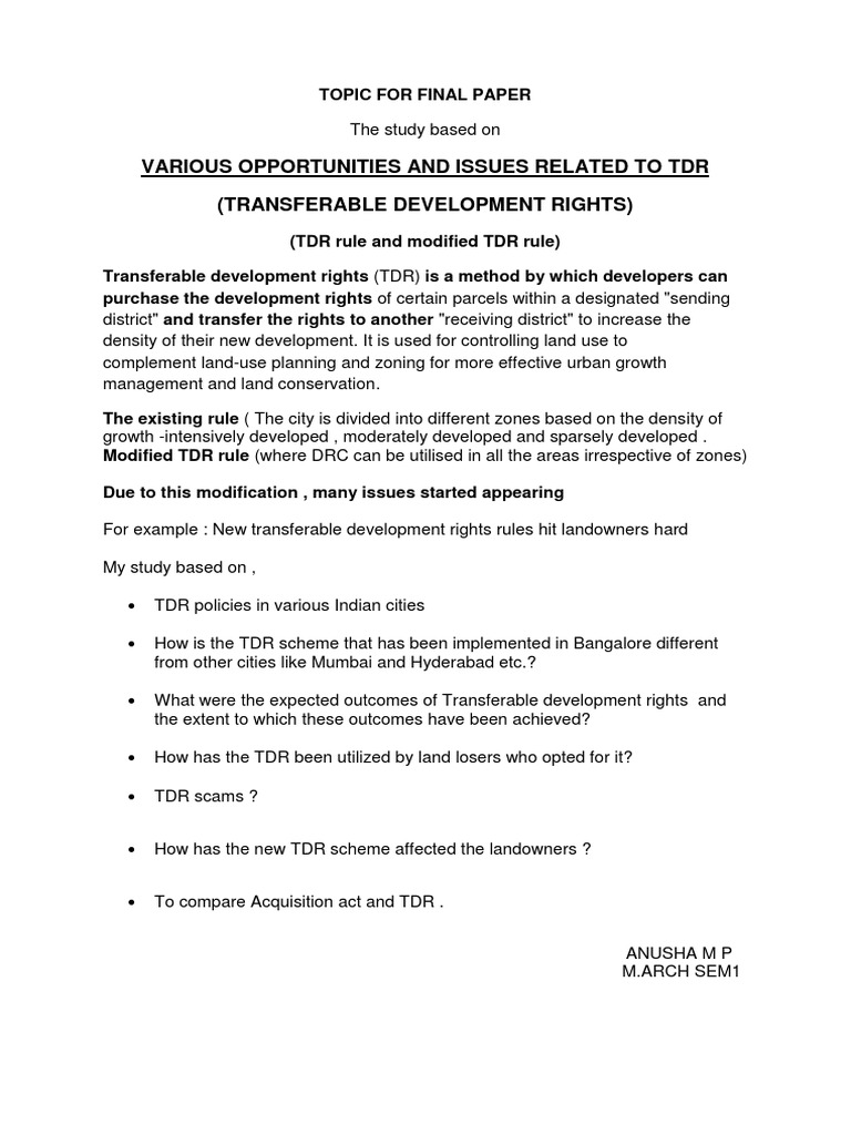 TDR Opportunities and Issues Study | PDF | Business | Science & Mathematics