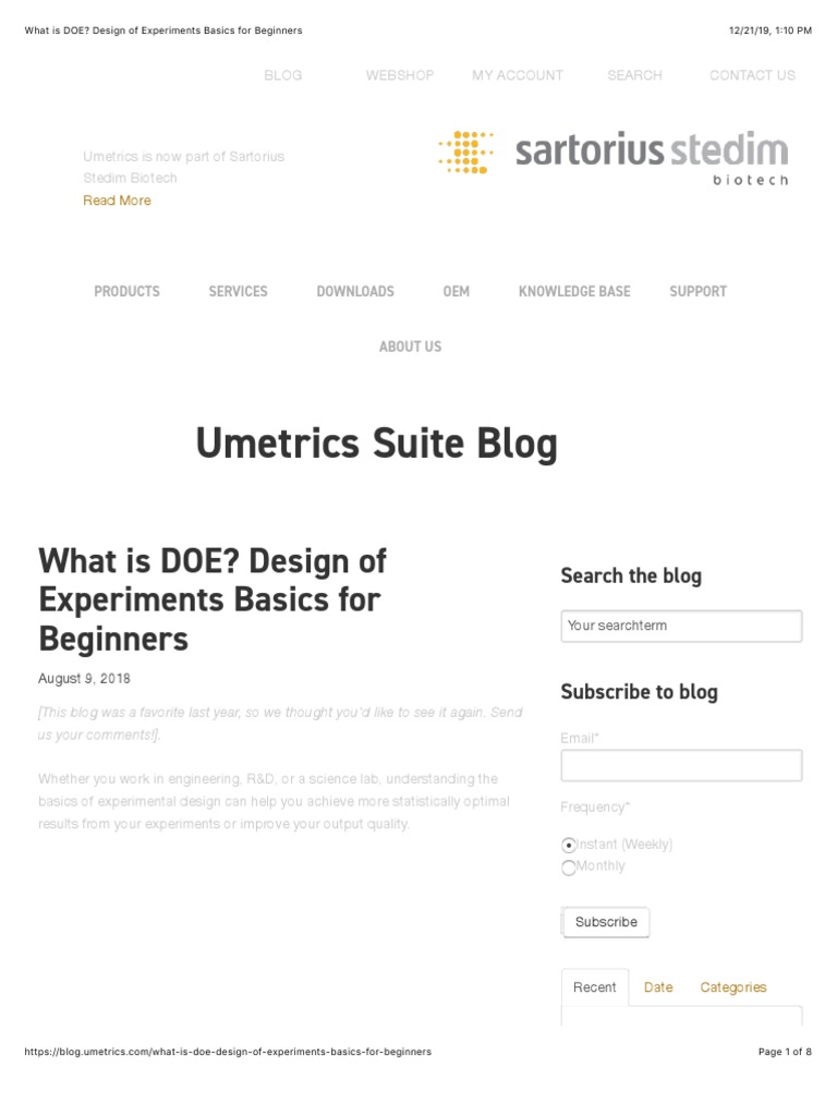 What Is DOE? Design of Experiments Basics For Beginners | PDF | Design ...