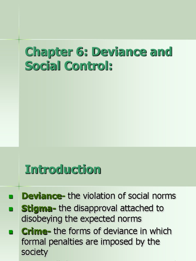 Exploring Deviance and Social Control: An Analysis of Norm Violations ...