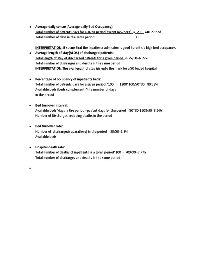 Average Daily Census | PDF