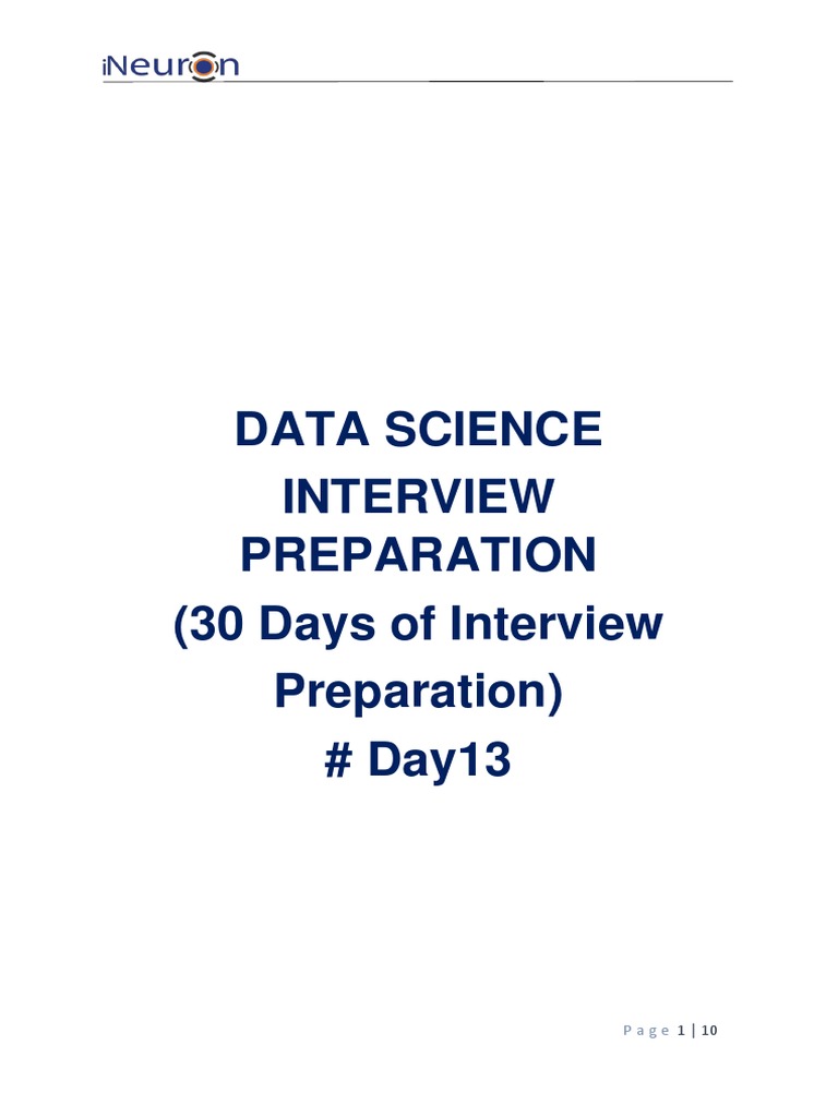 Data Science Interview Questions (#Day13) | PDF | Autoregressive ...