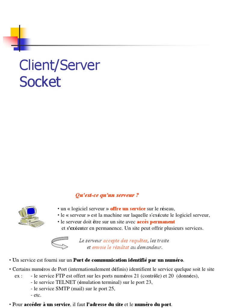 04 Sockets | PDF | Serveur (Informatique) | Protocole de contrôle de transmission