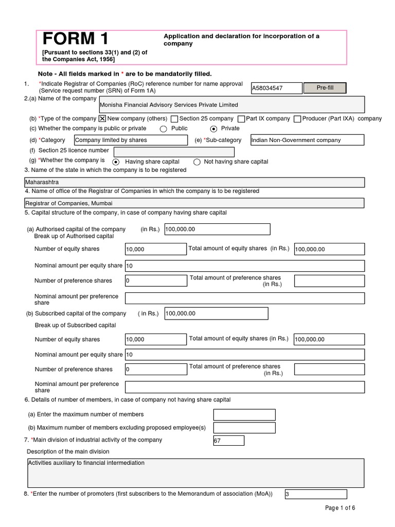Annexure 8 - Form 1 With Email of Anil Khandelwal | PDF | Identity ...
