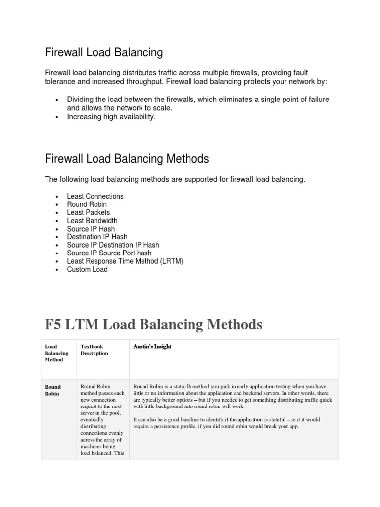 Firewall Load Balancing1 | PDF | Load Balancing (Computing) | Firewall ...