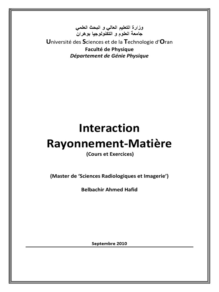 Cours IRM | PDF | Section efficace | Atomes