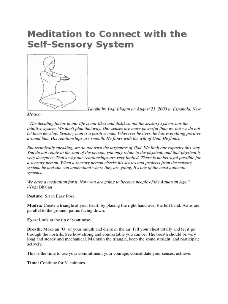 Meditation For The Connect Self Sensory System | PDF