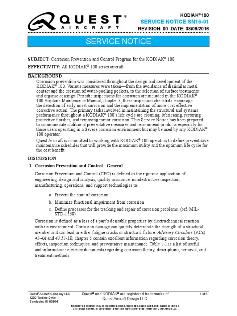SN16-01, Revision 00 - Corrosion Prevention and Control Program | PDF ...