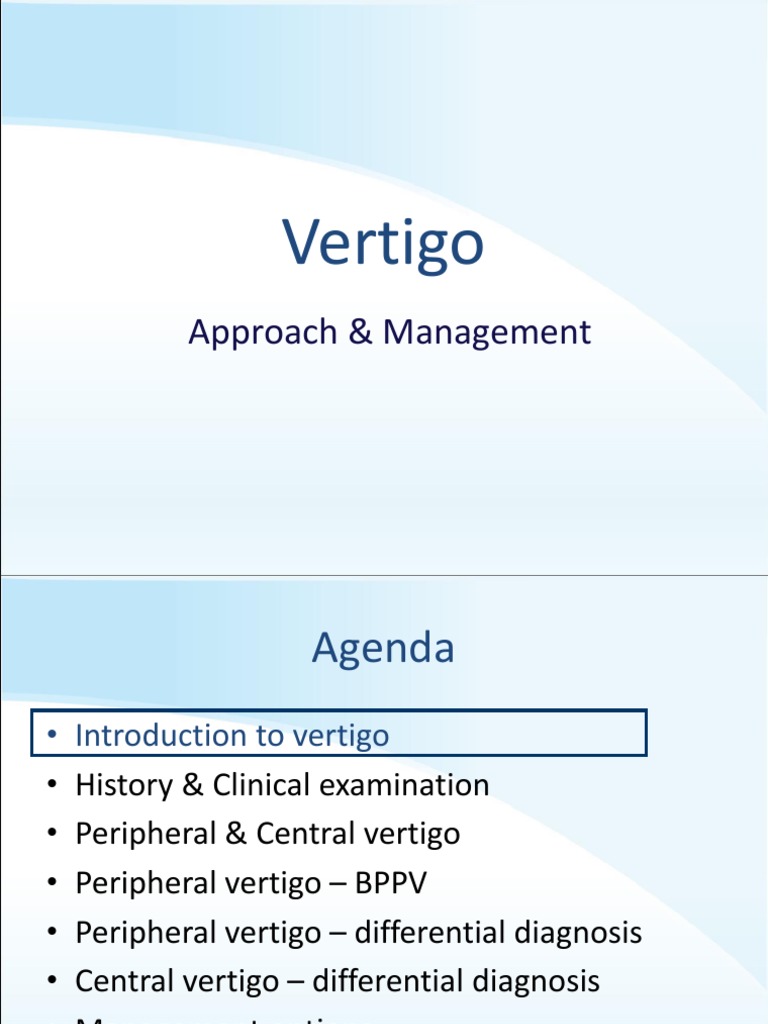 Vertigo-Approach and Management | PDF | Vertigo | Vestibular System