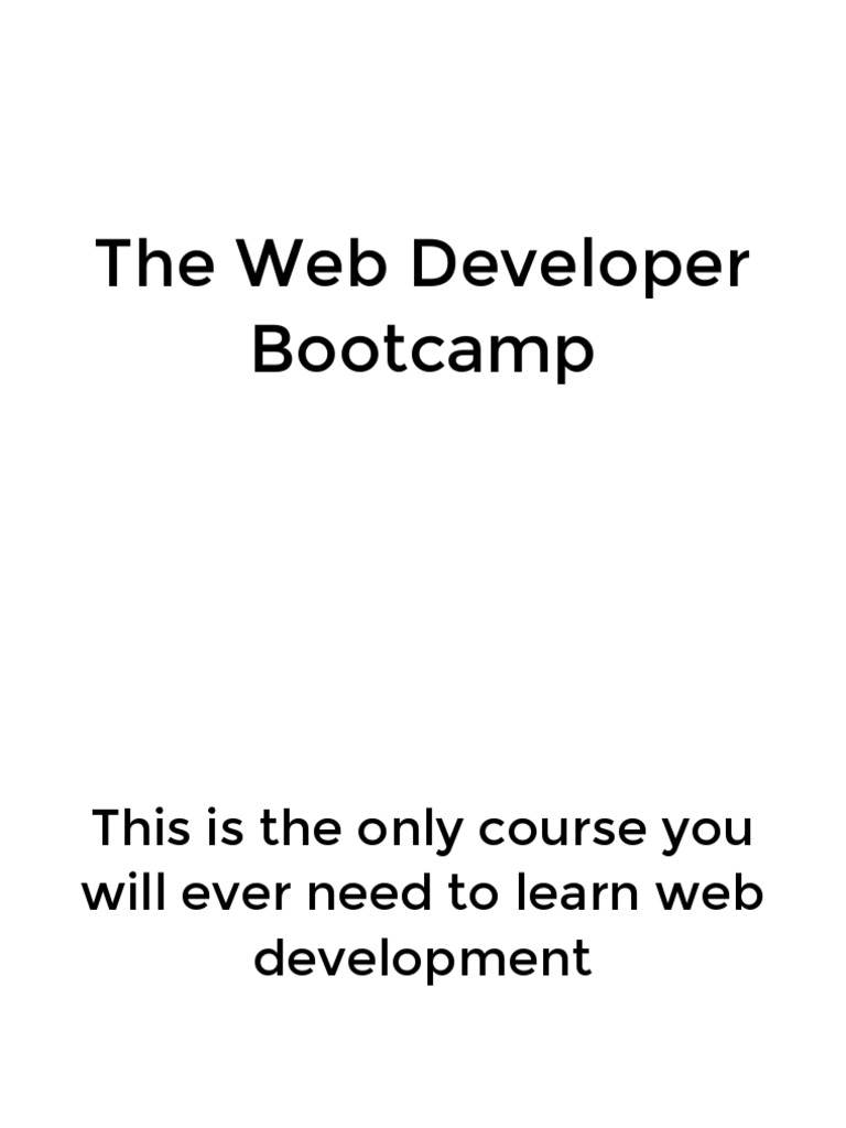 01 The Web Developer Bootcamp PDF | PDF