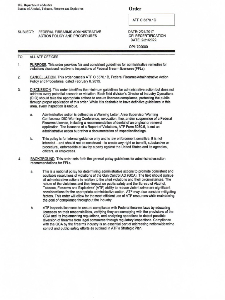 ATF O 5370.1C - Internal ATF Document: Standards For Administrative ...