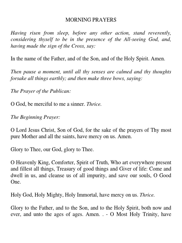 Morning Prayers | PDF | God The Father | Eastern Orthodox Church
