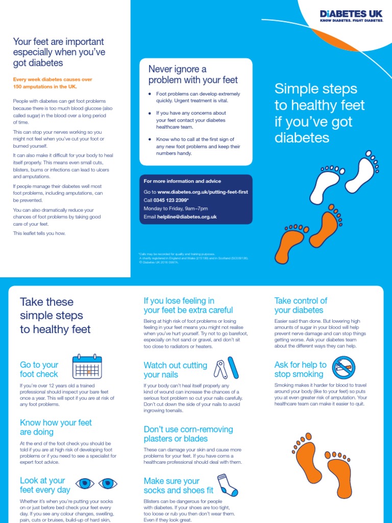 Simple Steps To Healthy Feet | PDF | Diabetes | Wound
