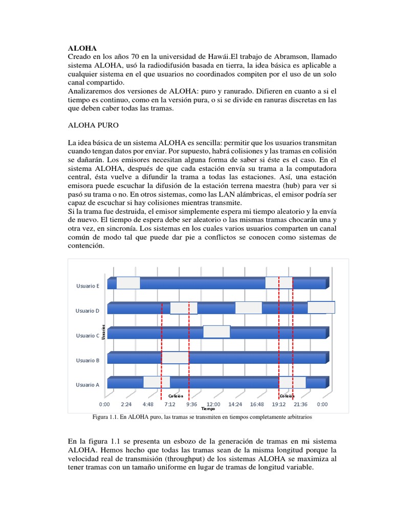 Protocolo ALOHA: Puro y Ranurado | PDF | Ingeniería en ...