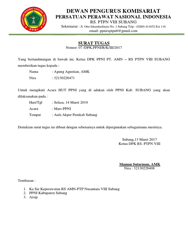 Surat Tugas | PDF