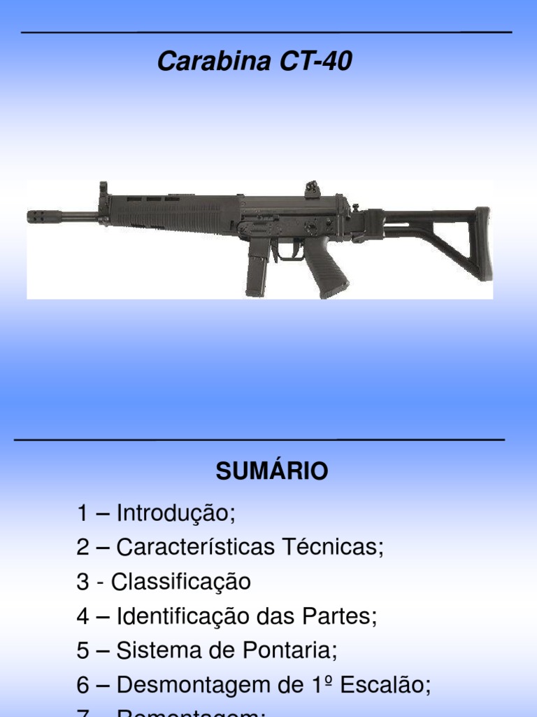 Carabina CT40 Taurus | PDF | Armas de fogo | Calibre